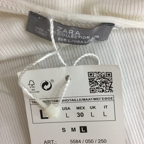 Zara | Tops | Nwt Zara Wb Collection Ivory Ribbed V Neck Soft ...